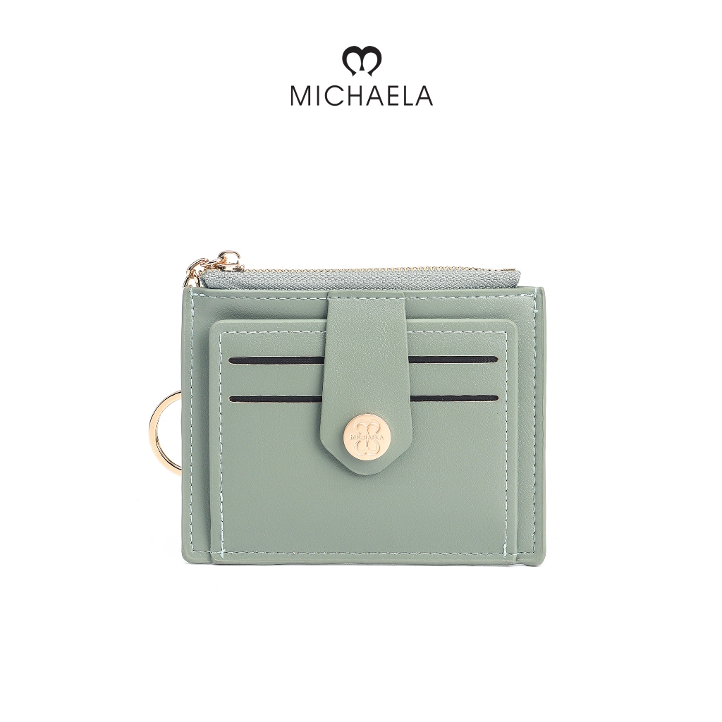 MICHAELA Mini Card Holder with Keychain 8 Card Slots Minimalist Fashion ...