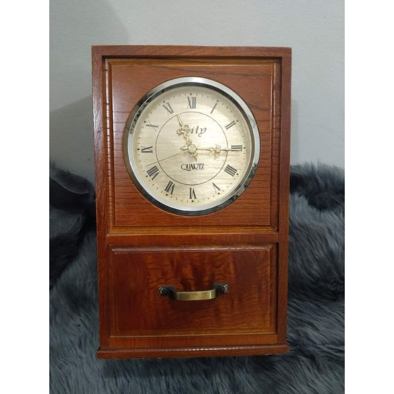 Affordable Elegant Wooden Desk Clock with drawer | Shopee Philippines