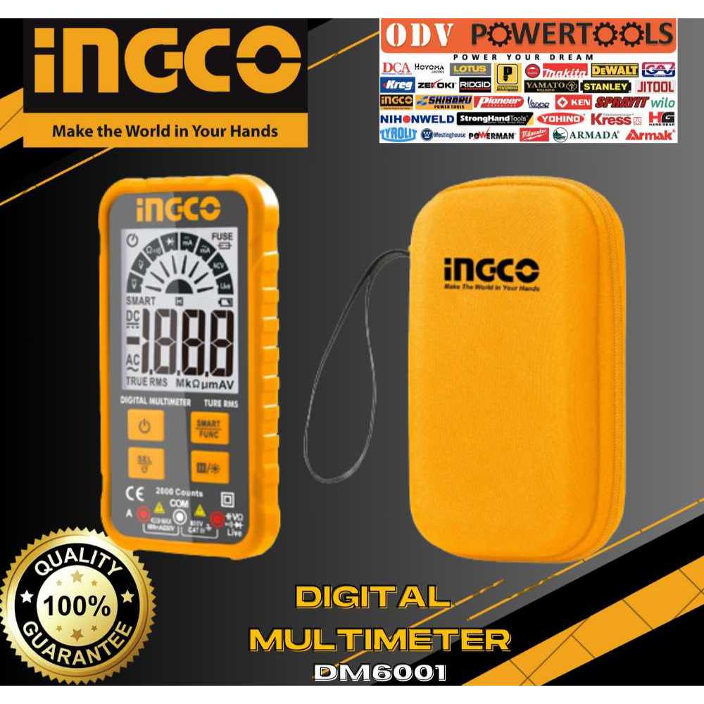 INGCO Digital Multimeter True RMS 6000 counts DM6001 ~ ODV POWERTOOLS | Shopee Philippines