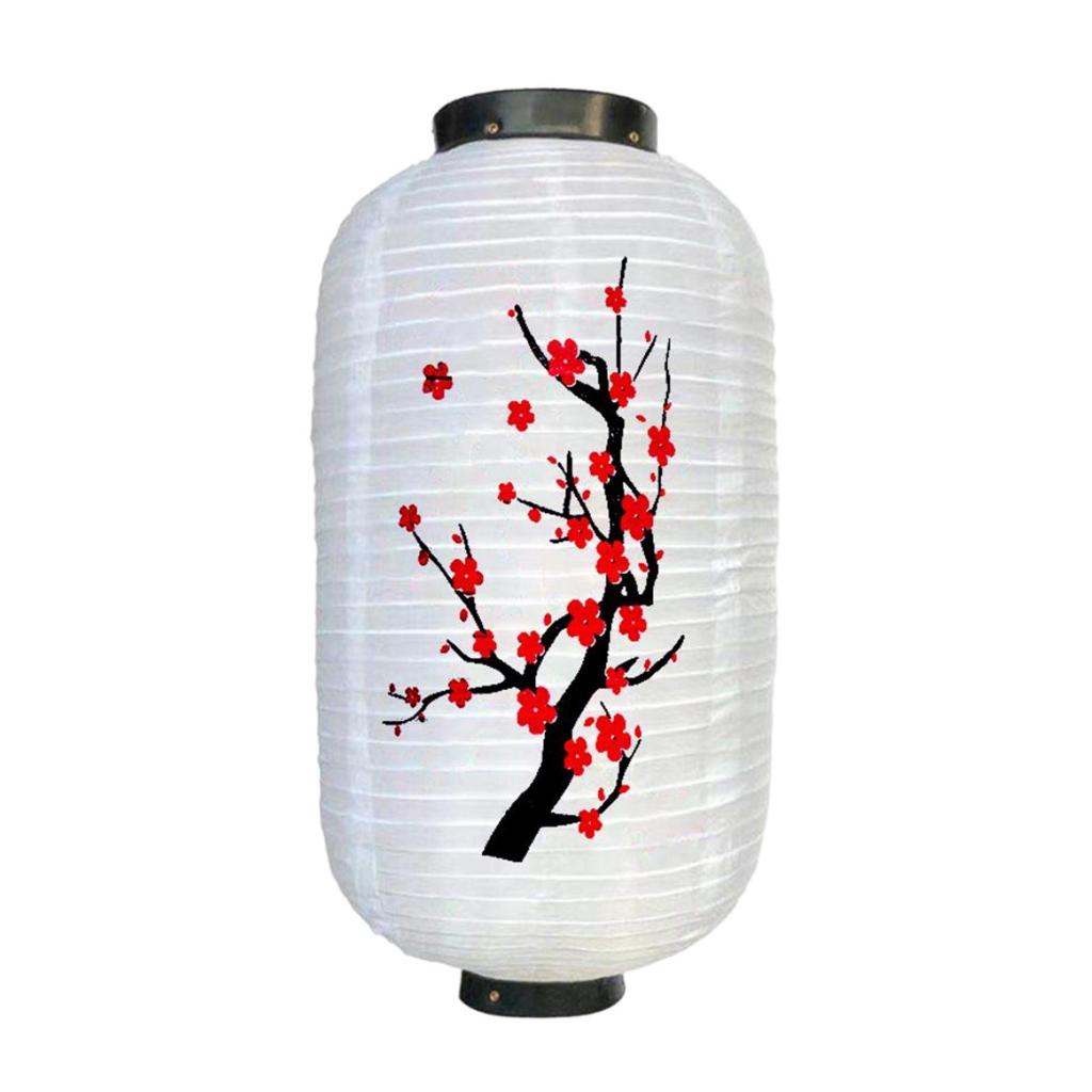 Red/White Plum Blossom Pattern Japanese Long Lantern Hangable Izakaya ...