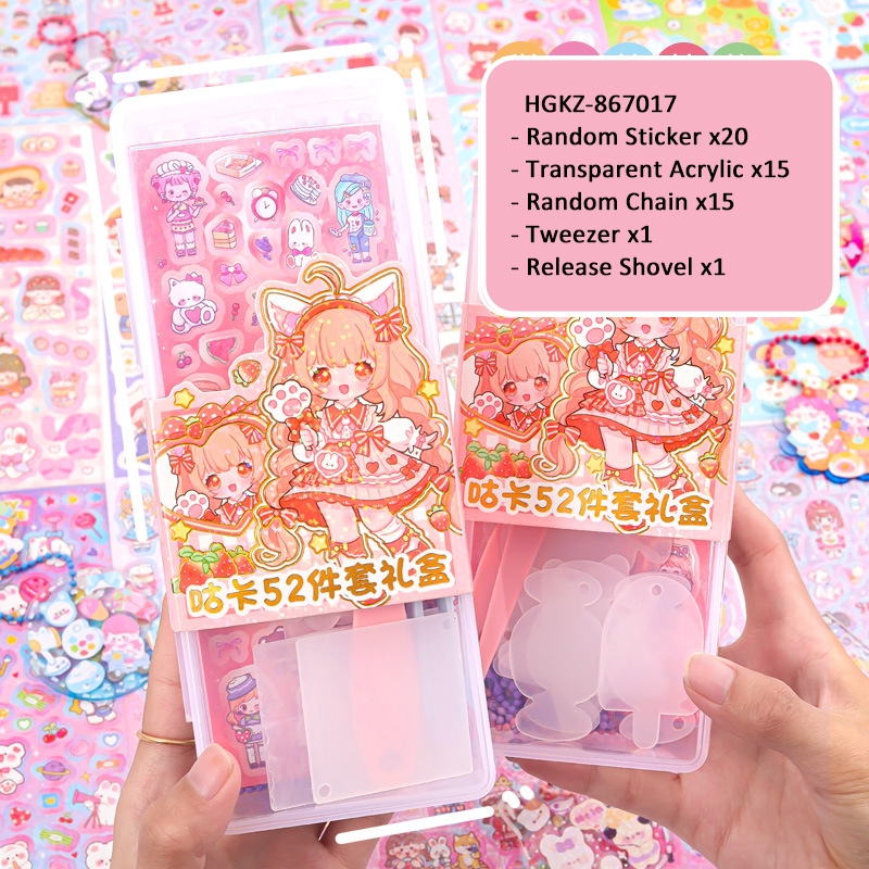 52pcs Guka Material Package Set Sticker Kids Keychain DIY Hand Tools ...