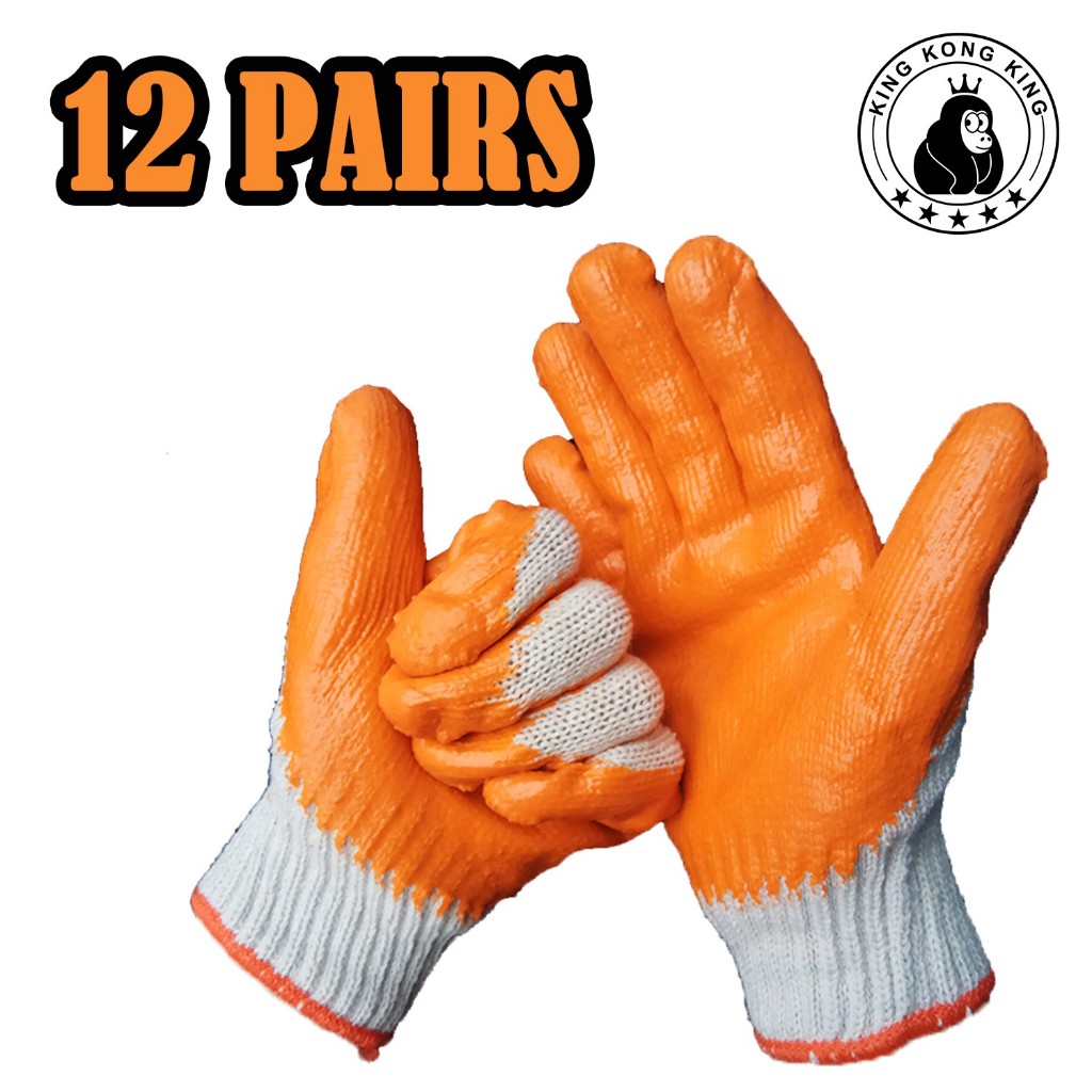 KKKing 12pairs 500grams Quality Colorful Tiger Cotton Knitted Safety ...