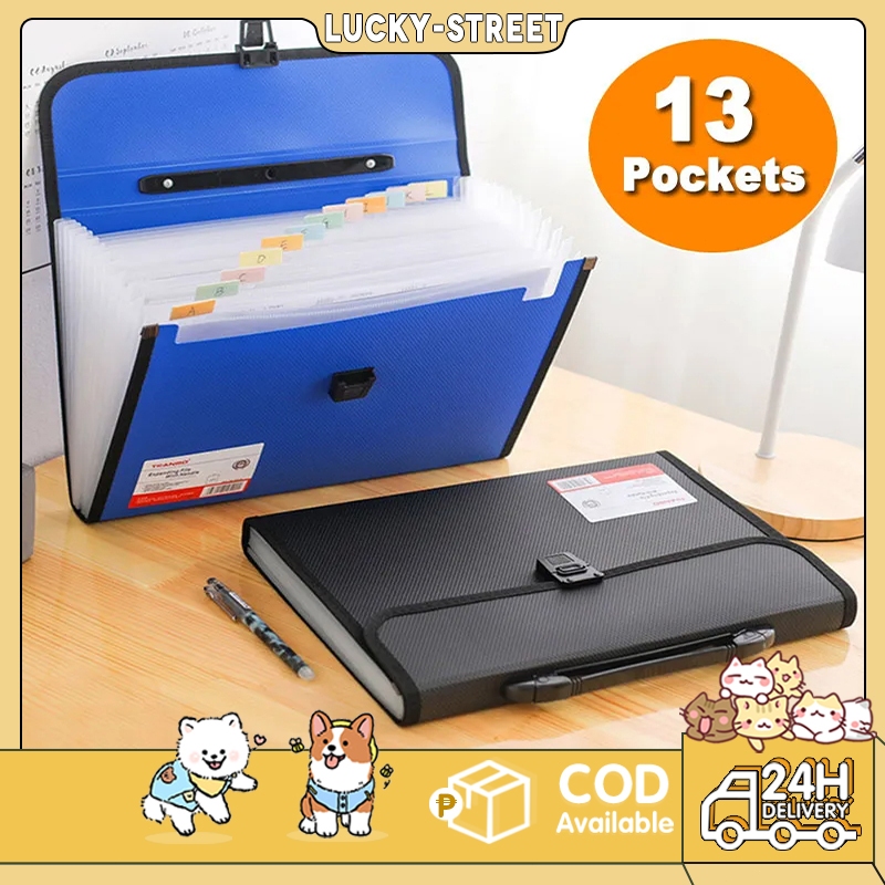 Expanding File Folder,Portable Waterproof 13 Pockets A4 Large-capacity ...