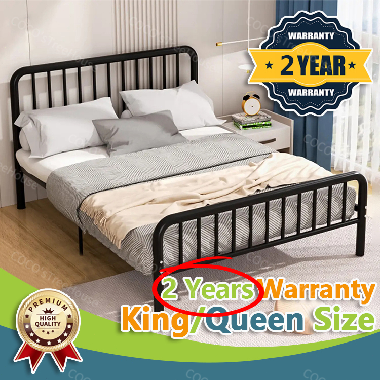 Iron Bed Frame King/Queen Size Nordic Metal Home Bedroom Stainless ...