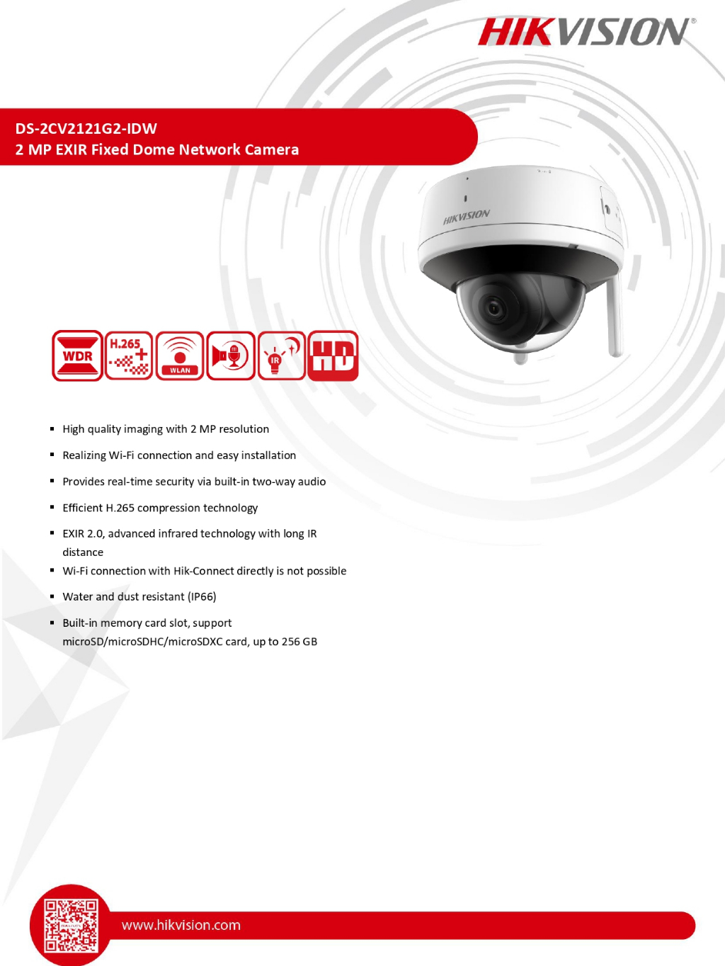 Hikvision 2MP(1080P) / 4MP Cable-Free Series Network Dome Cameras ...