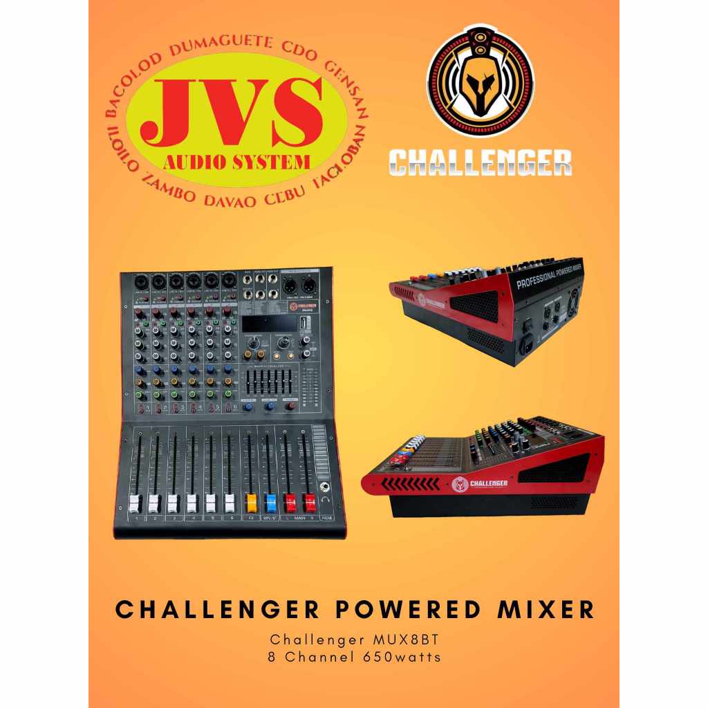 Challenger MUX8BT 8 Channel 650W 24bit Microphone Effects USB ...