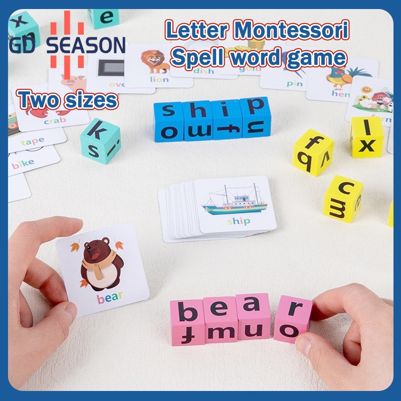 Literacy Fun Game Learning Children Jigsaw Letter Montessori Spell word ...