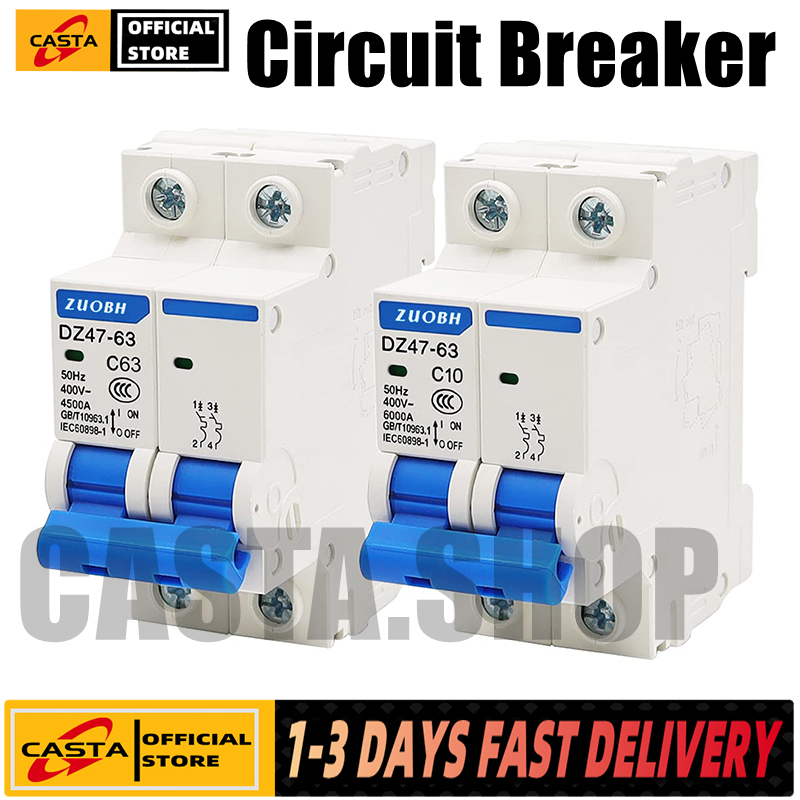 MCB DZ47-63 AC circuit breaker 10A 20A 63A 2 Poles Used to Protect Circuit Equipment | Shopee ...