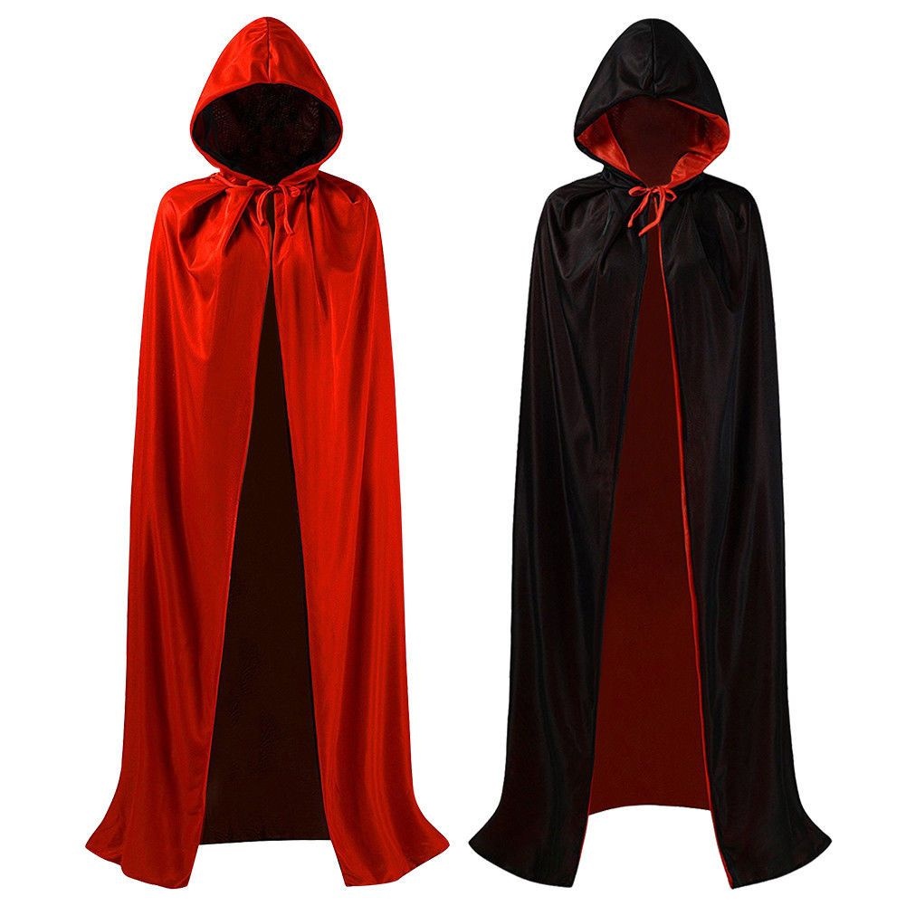 HNB Loose hooded cloak party wizard robe cloak witch clothes horror ...
