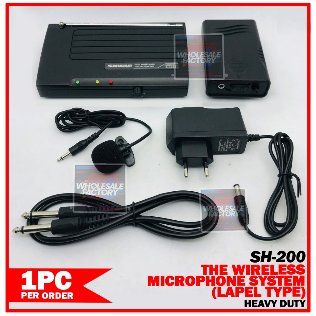 SH-200 The Wireless Microphone System Lapel Set Heavy Duty | Shopee ...