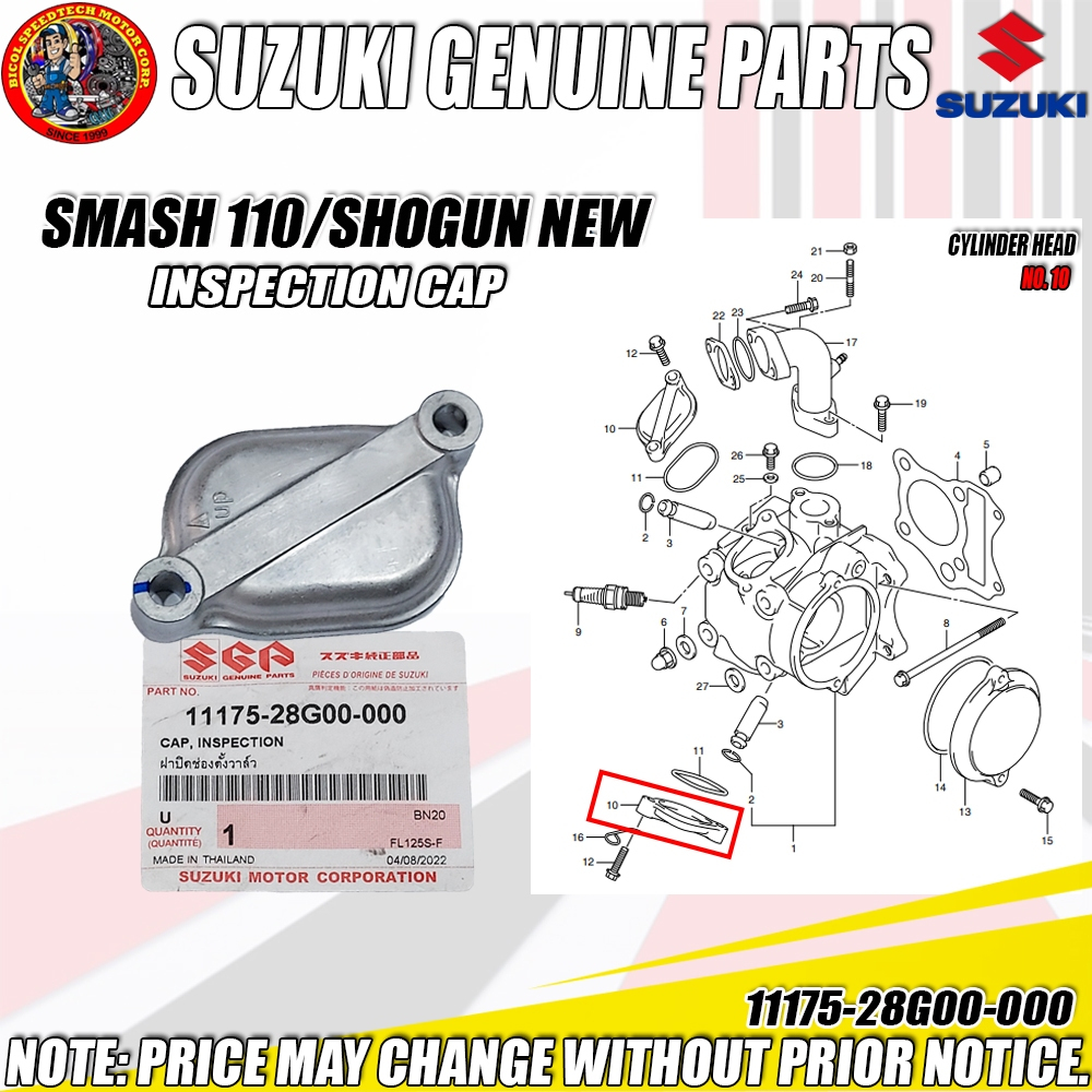 SMASH 110/SHOGUN NEW INSPECTION CAP (SGP) (GENUINE: 11175-28G00-000 ...