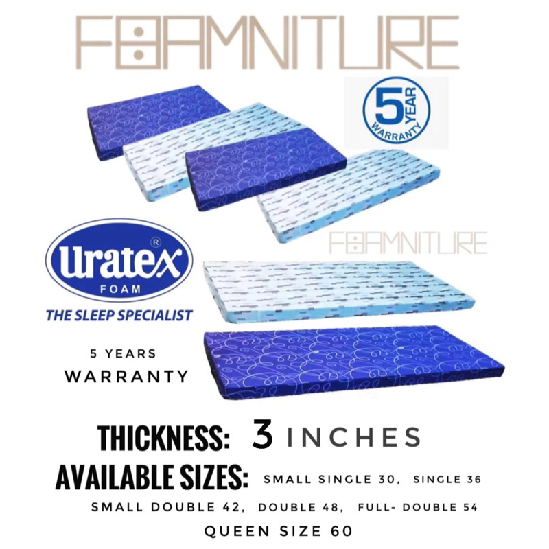 3 INCH THICK URATEX FOAM ORIGINAL WITH FREE COVER | Shopee Philippines
