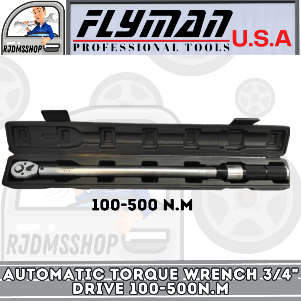 Rjdmsshop01 Flyman Automatic Torque Wrench 3/4" Drive 100-500 N.M Cr.V ...