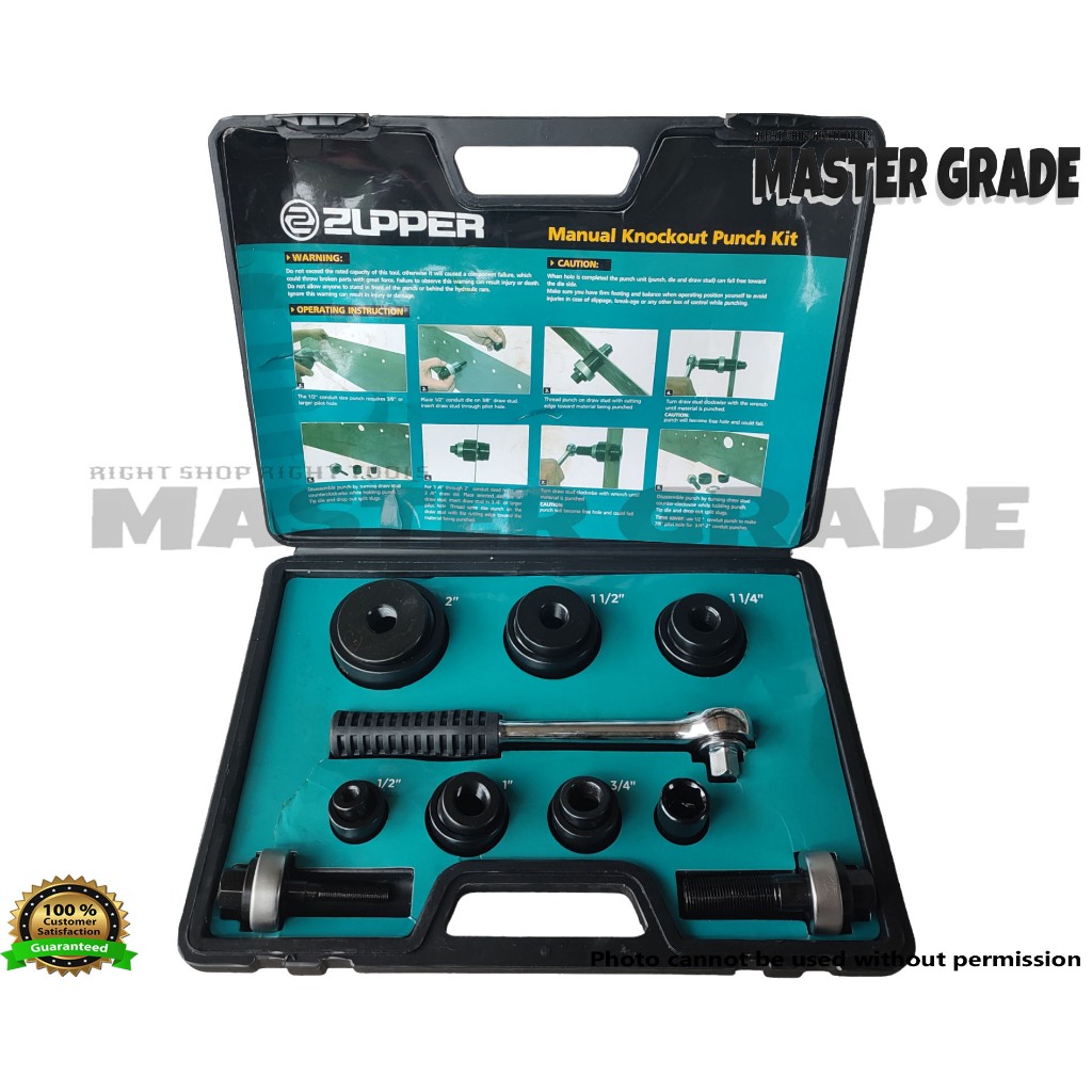 ZUPPER CC-60 Round Manual Knockout Punch Kit Hole Maker Hand Powered ...