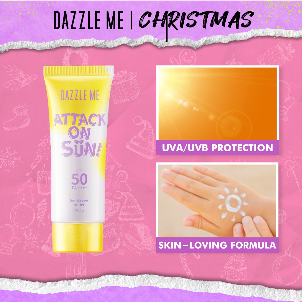 DAZZLE ME Attack on Sun! Sunscreen SPF 50 PA ++++ - Sunblock Sun Protection UV Protection ...