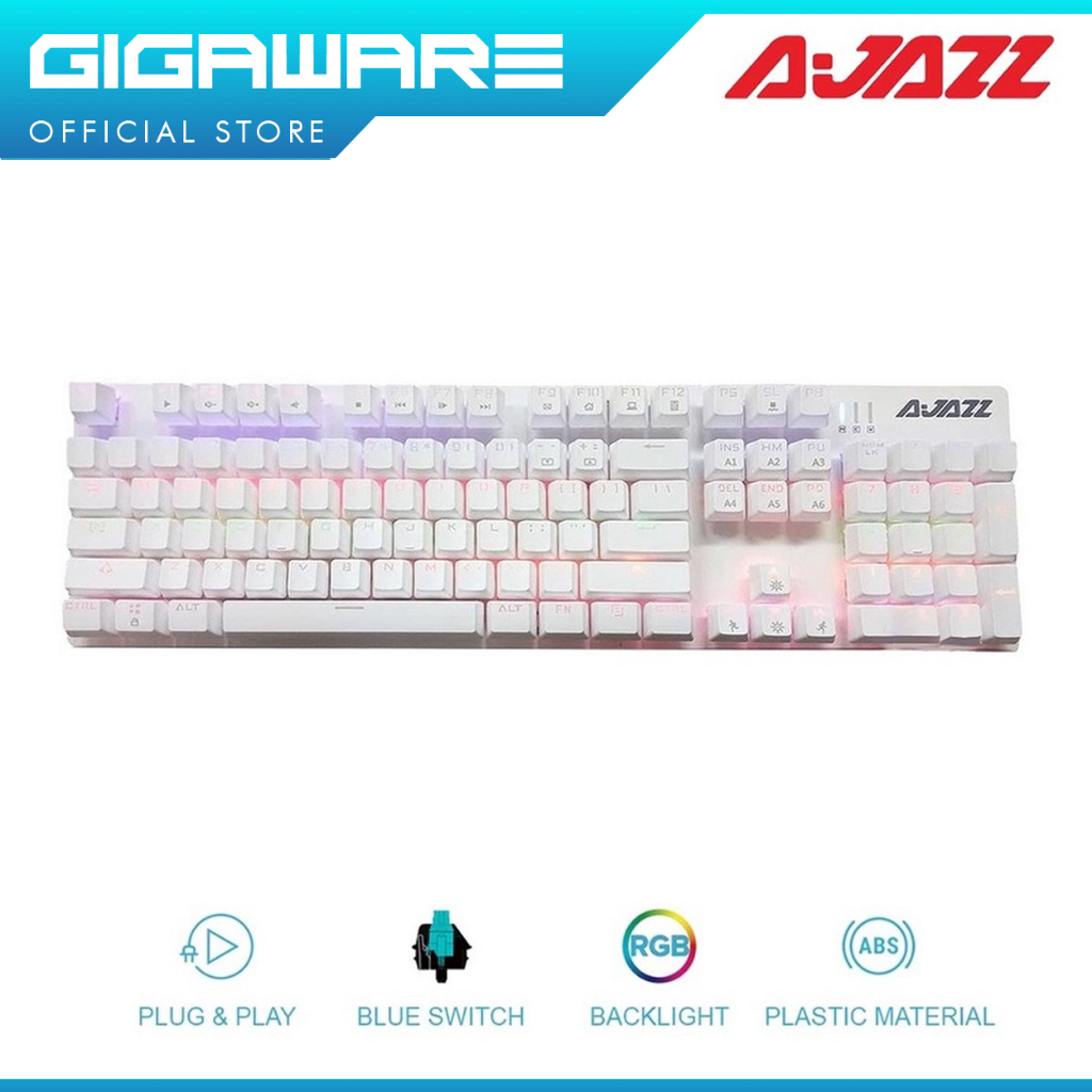 Ajazz Robocop Mechanical Gaming Keyboard Rainbow LED Blue Switch ...