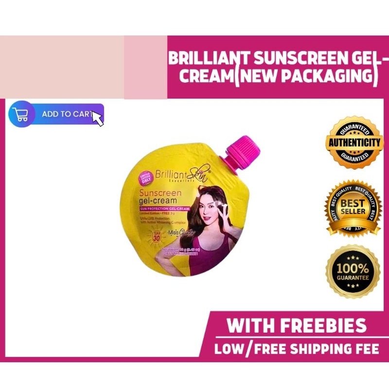BRILLIANT SUNSCREEN GEL CREAM SPF 30 13G (CIRCLE SACHET) | Shopee ...
