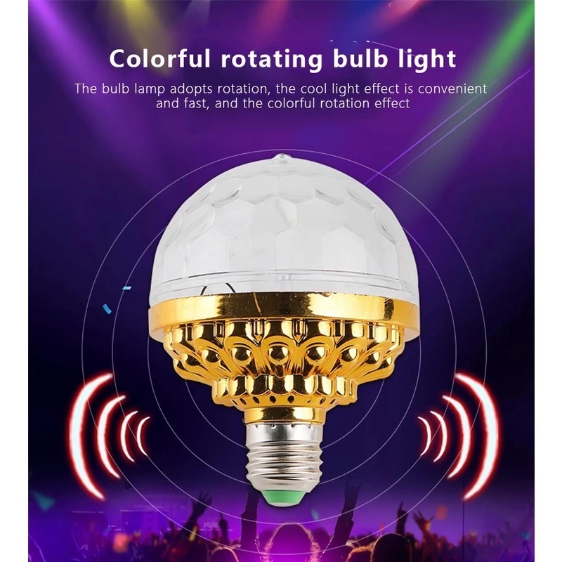 Rgb Disco Stage Rotating Light Magic Crystal Ball E27 Lamp Led Ktv Bar ...