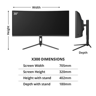 PRISM+ X300 30 Inch 200Hz 1ms Curved Ultrawide 21:9 [2560 x 1080 ...