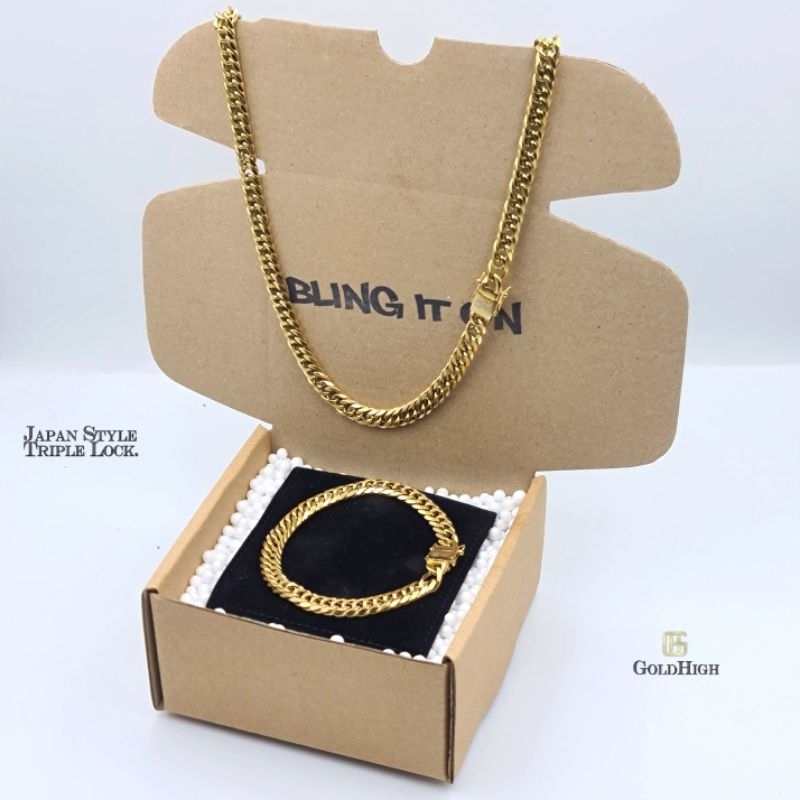 GoldHigh Japan Style Triple Lock Chain Set 8mm | Shopee Philippines