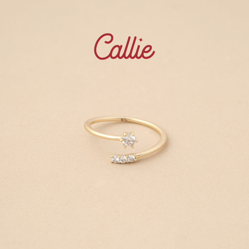 Callie 14k Gold Plated Harper Diamond Adjustable Promise Ring Shop ...
