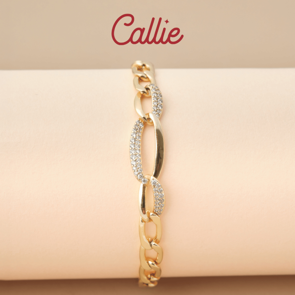 Callie 14k Gold Plated Ayra Gold Chain Diamond Bracelet Shop Callie ...
