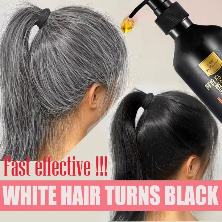 Herbal Natural Polygonum Multiflorum Shampoo Effective White Hair Turns to Black Hair Shampoo ...