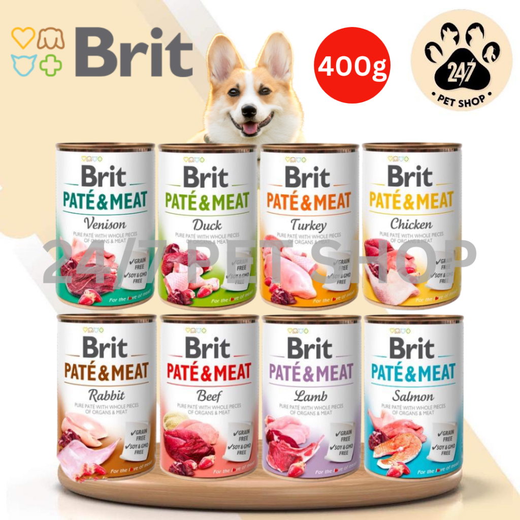Brit Pate and Meat 400g All Stages Adult Puppy Dog Can Food Pet ...