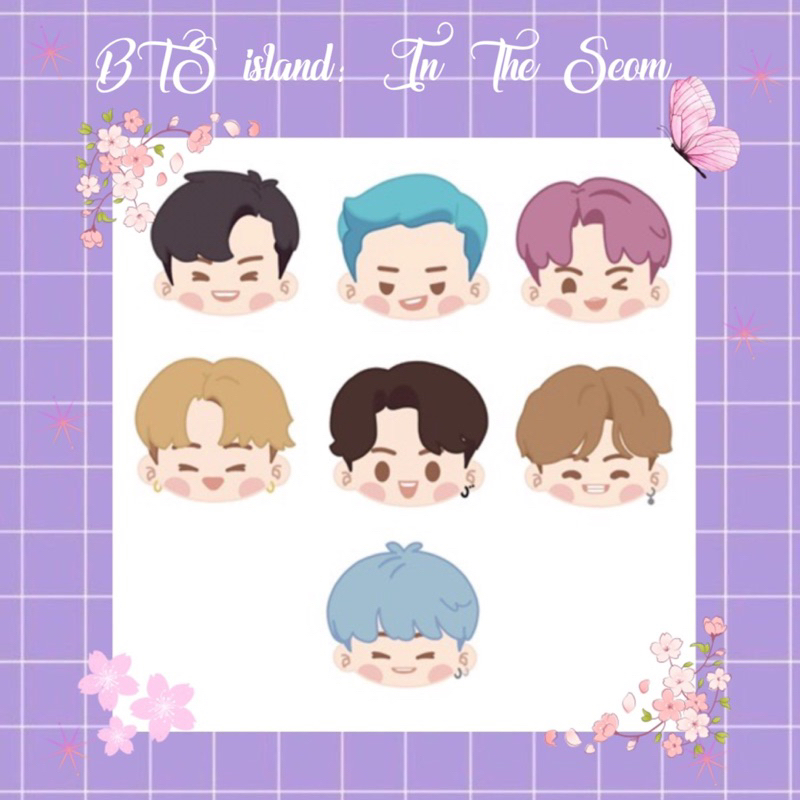 BTS Island: In the Seom Waterproof Laminated Sticker Pack Die-cut ...