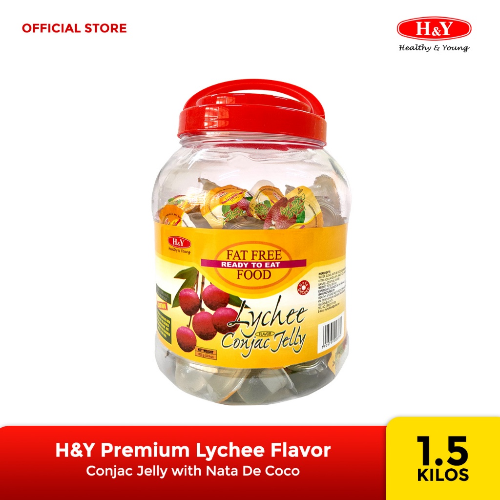 H&Y Premium Conjac Jelly (Lychee Flavor) 1.5kg Jar | Shopee Philippines