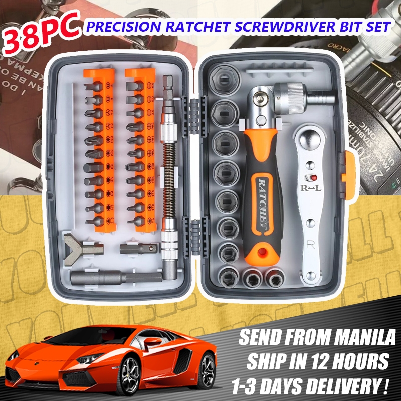 38Pcs Precision Ratchet Screwdriver Bit Set Magnetic Electronics Repair ...