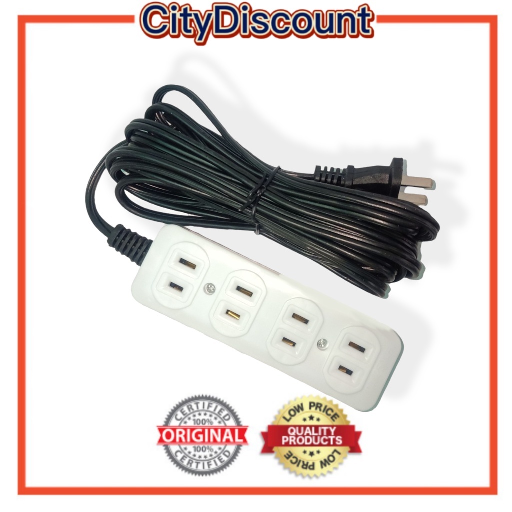 4 SOCKET EXTENSION OUTLET 5METER PLUG/POWER STRIP/MULTI-HEAD SOCKET ...