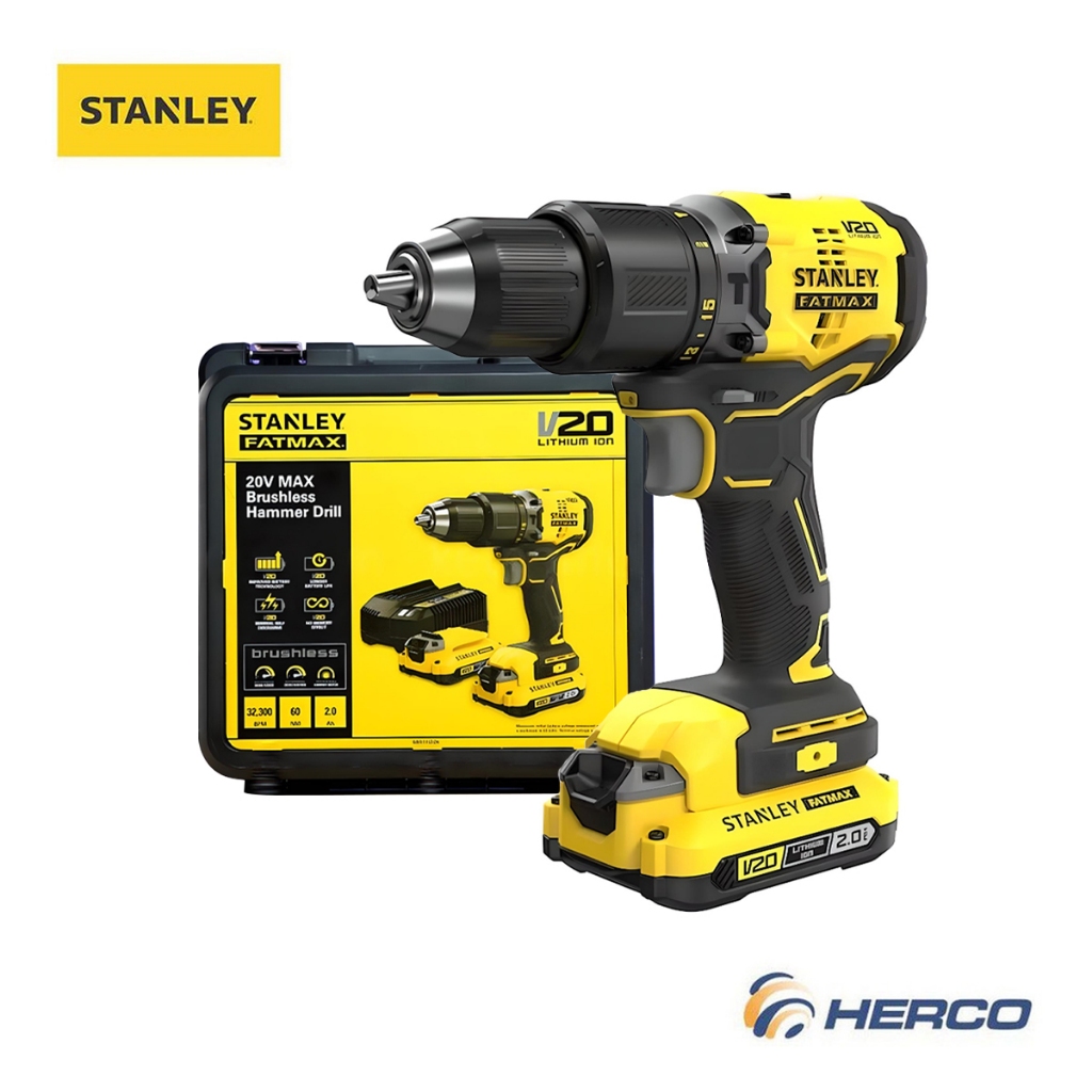 Stanley Fatmax SBD715D2K-B1 20V V20 BL Hammer Drill | Shopee Philippines