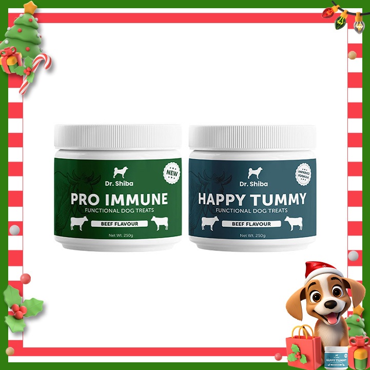 Dr Shiba Happy Tummy & Pro Immune Dog Treats Dog Multivitamins: Dog ...