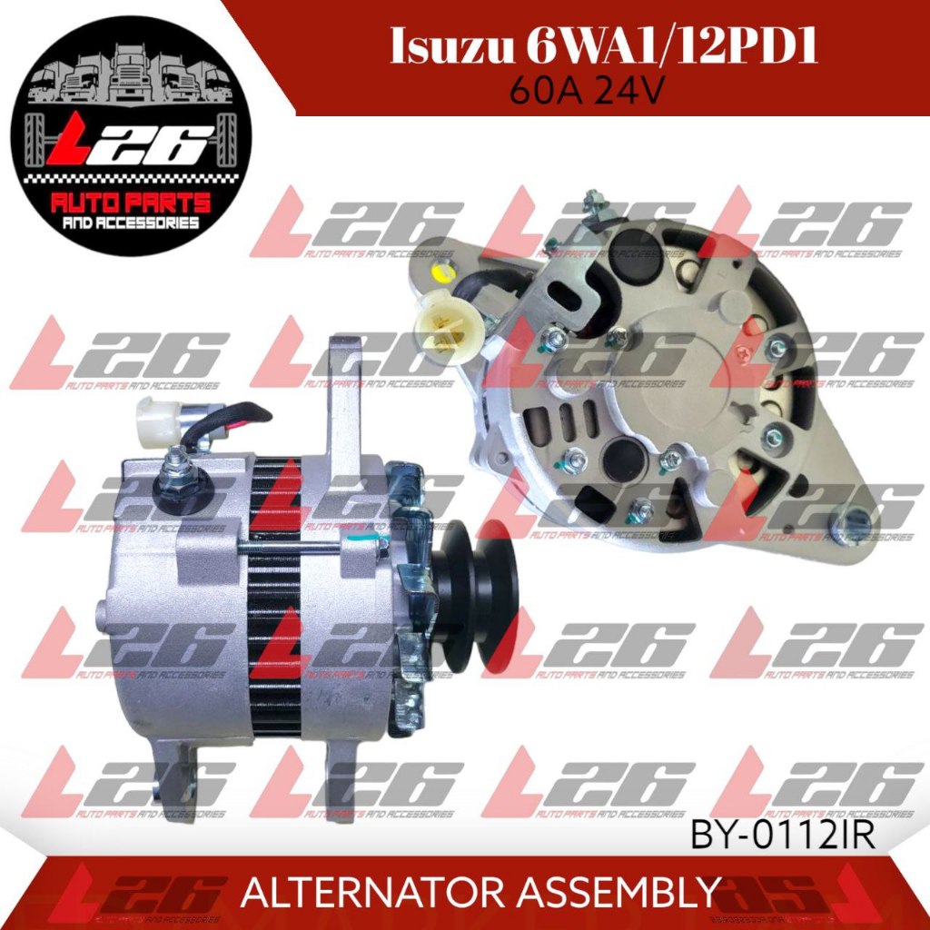 Isuzu 6WA1 12PD1 Alternator Assembly 60A 24v BY-0112IR 1-81200-484-5 ...