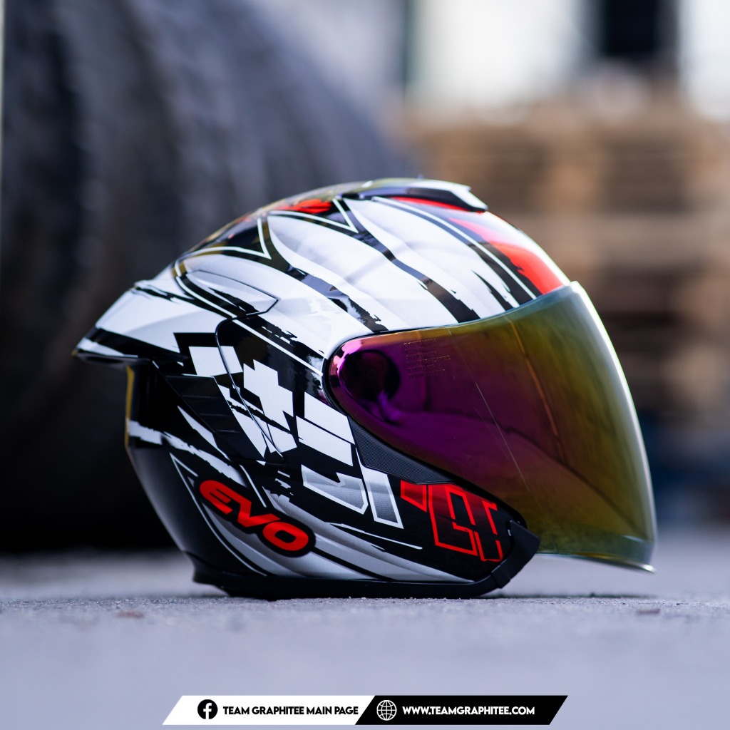 EVO HELMET RX5 KATANA (HALF FACE DUAL VISOR) w/ free clear lens ...
