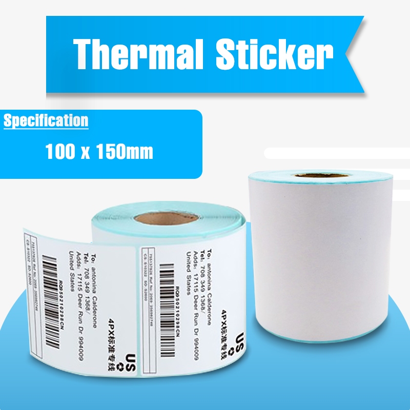 Thermal Sticker for Waybill Sticker and Labelling 100x150mm Roll/Fold ...