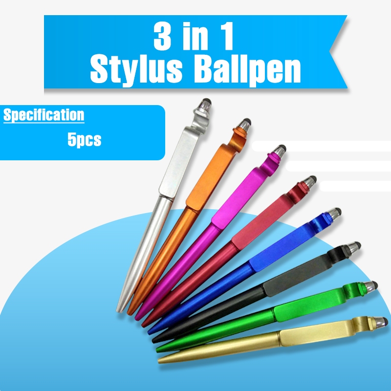 3-In-1 Multi-Function Stylus Ballpen Cellphone Stand Touch Screen Nb Pen 5 Pcs | Shopee Philippines