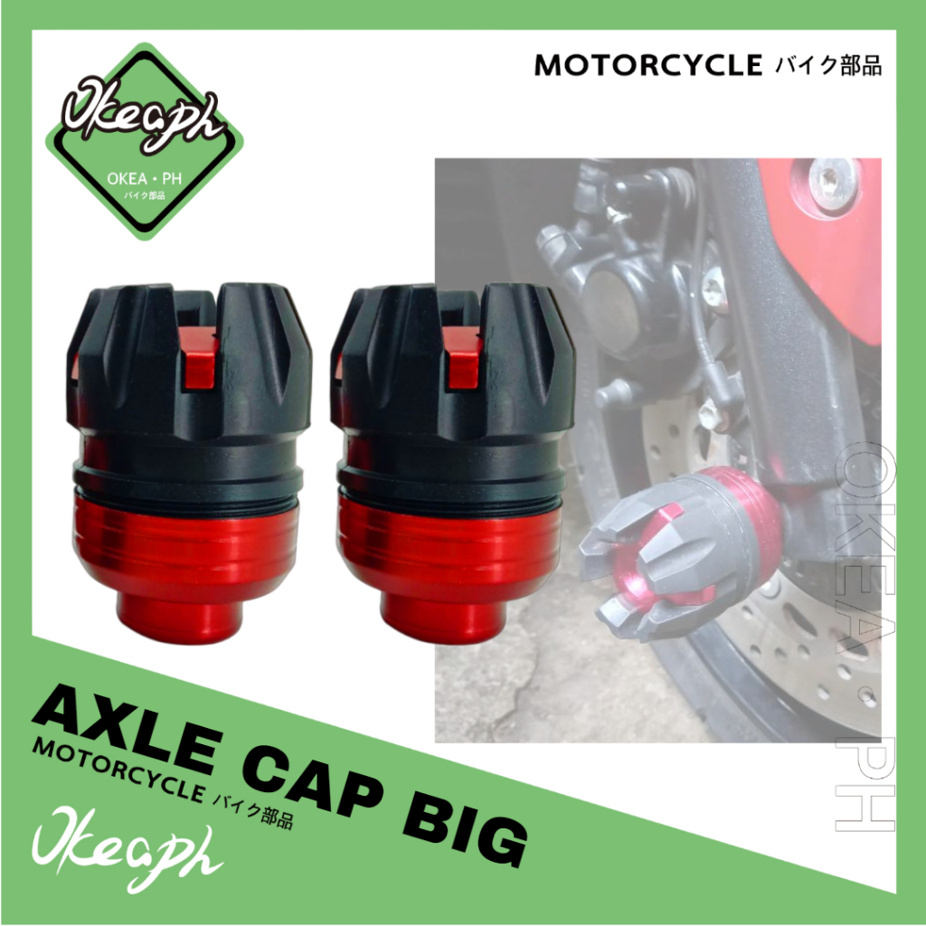 OKEA Motorcycle 1 Pair Big Size Axle Cup Front Shock Nut Cap Spare ...
