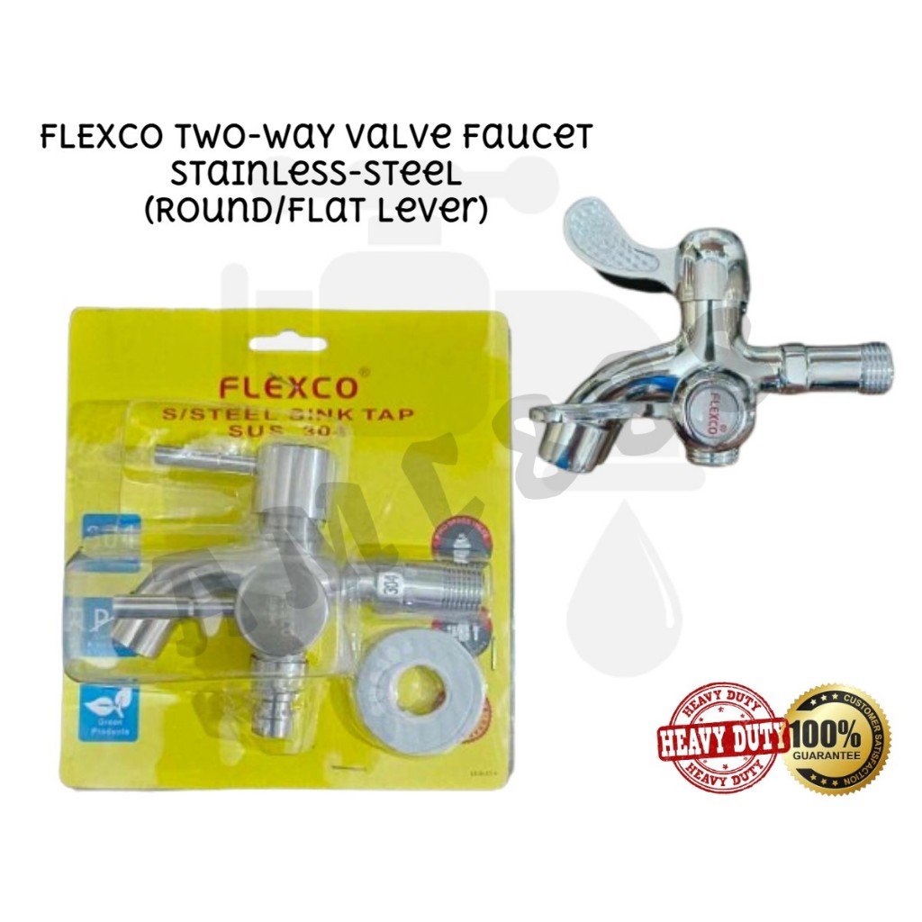 FLEXCO Two-Way Valve Faucet - Stainless-Steel (Round/Flat Lever) | Shopee Philippines