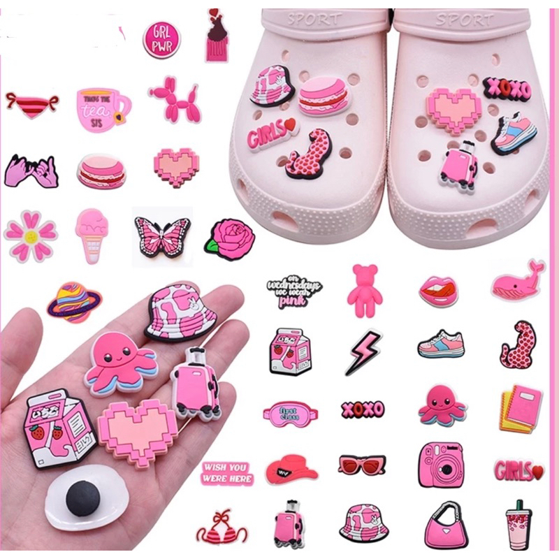 pink series jibbitz cutie charms | Shopee Philippines