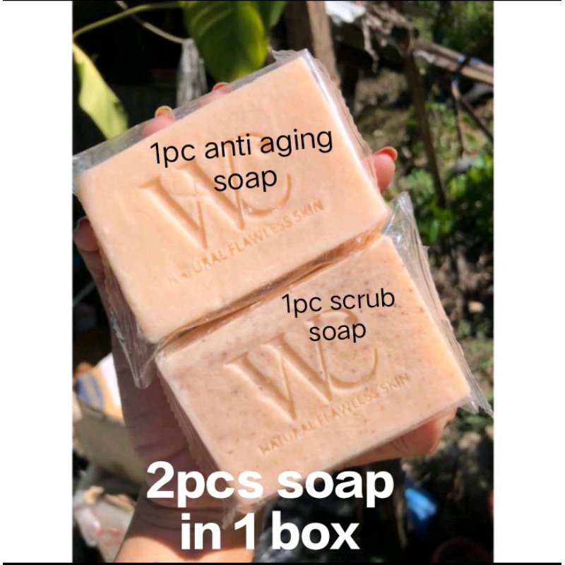Natural Flawless Skin Dual Soap(1pc Anti aging+ 1pc Scrub Soap ...