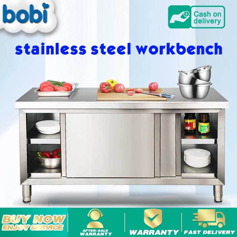 BOBI Kitchen workbench 201 stainless steel household sliding door ...