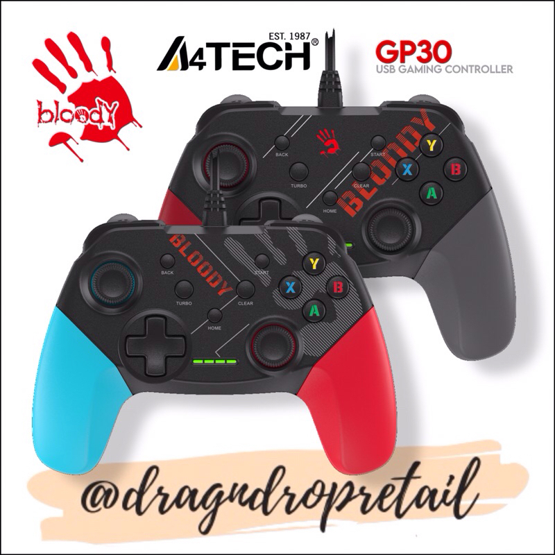 A4TECH BLOODY GP30 Multi-Platform USB Wired Gaming Controller Gamepad ...