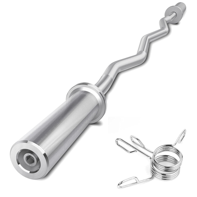 Olympic EZ Curl Barbell Bar for 2-inch Weight Plates Curling Bar for ...