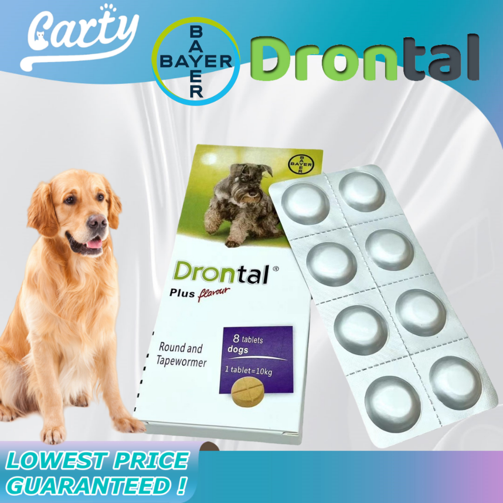 Vet-Recommended Drontal Plus Dogs Dewormer Tablets for Dogs Chewable 1 ...