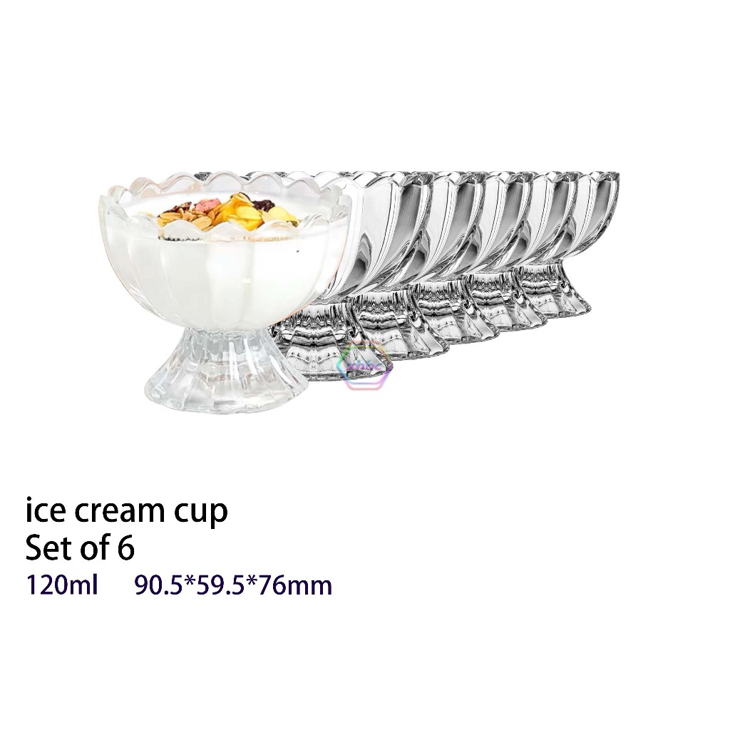 120ml Glassware Set Small Transparent Ice Cream Cup&Glass ice cream ...