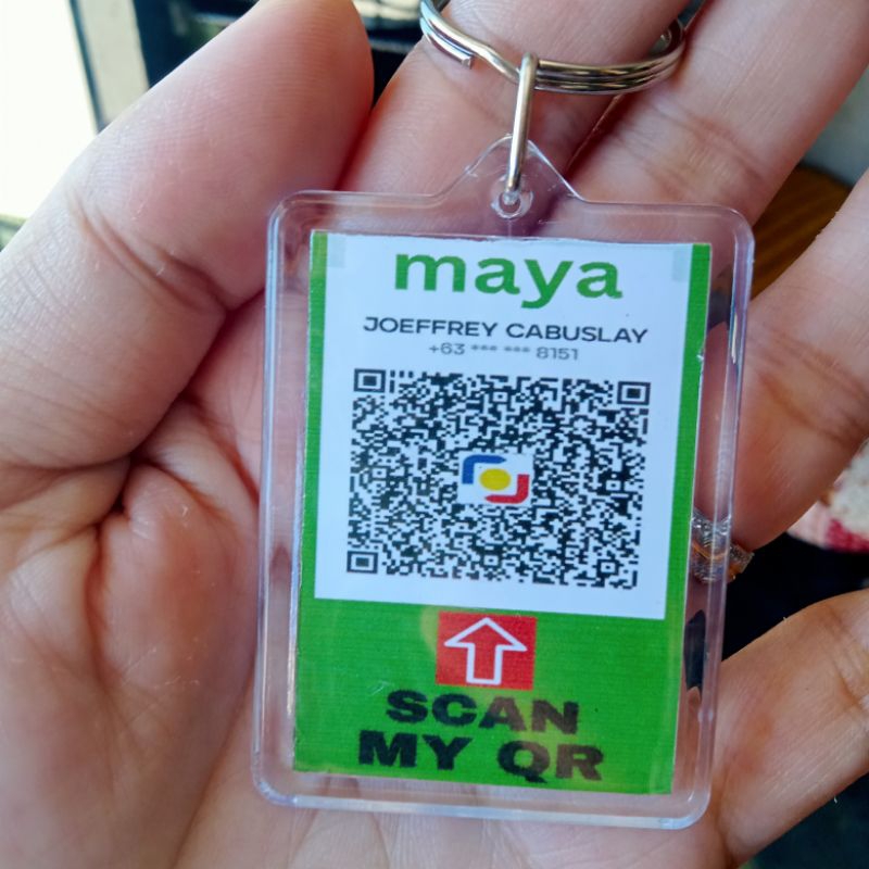 maya,gcash Qr keychain back to back print waterproof,glossy, | Shopee ...