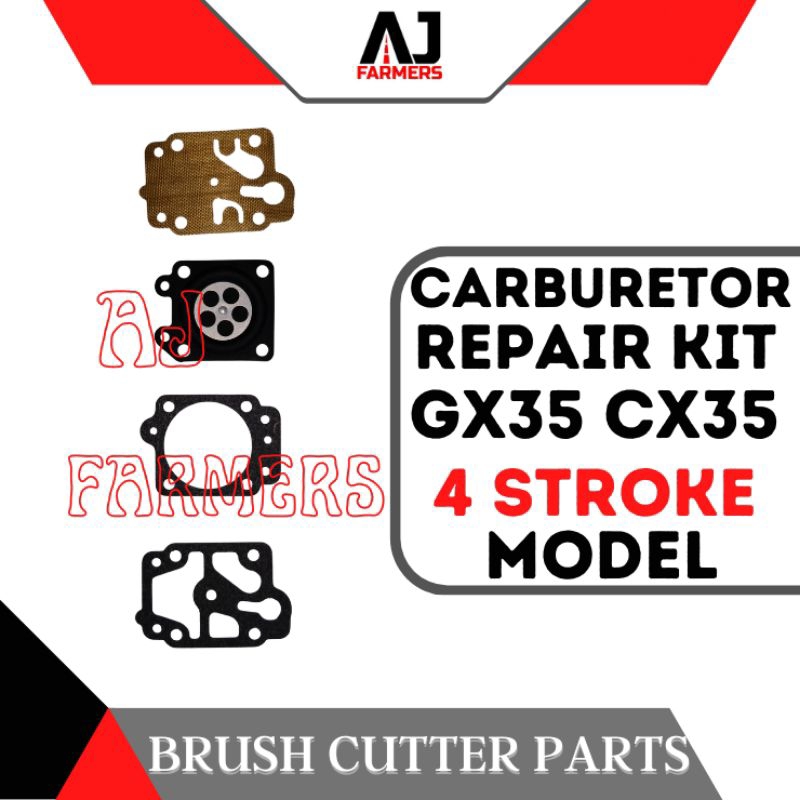 Carburetor Repair Kit Brush Cutter Grass Cutter GX35 CX35 4 Stroke ...