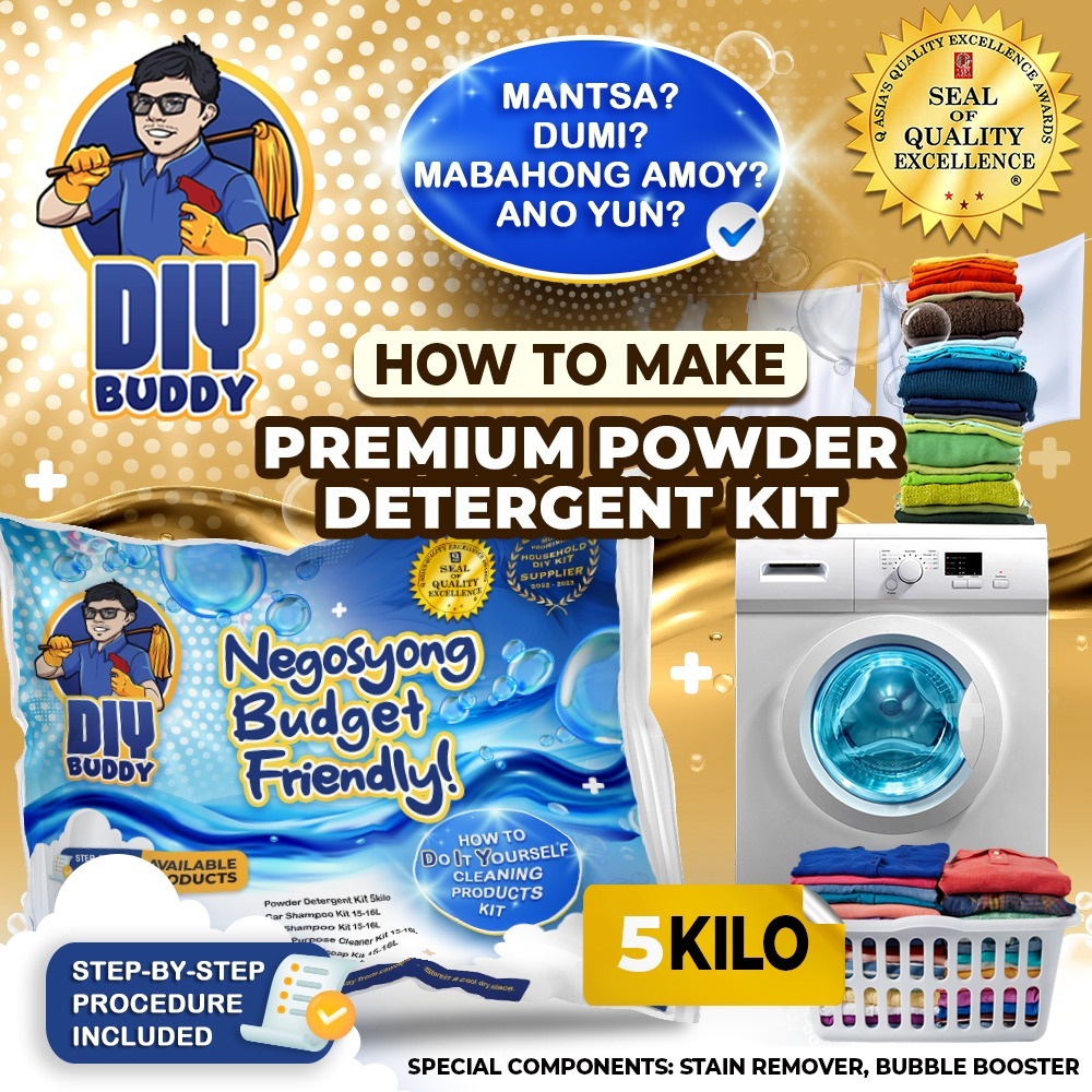 PREMIUM POWDER DETERGENT KIT - 5Kg with OXY BLEACH (DIY Buddy) | Shopee Philippines